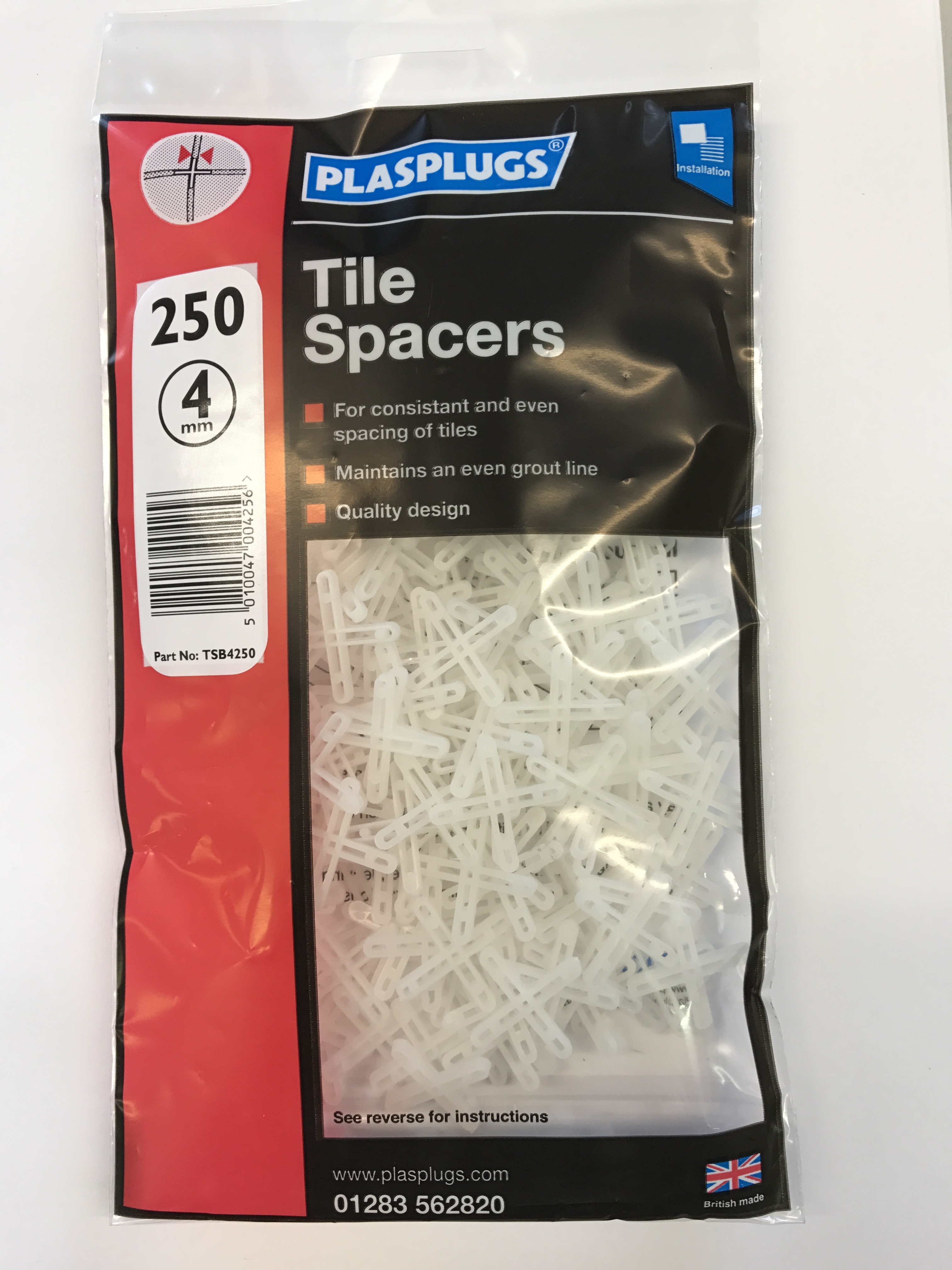 4mm Tile Spacers Bagged (qty 250)