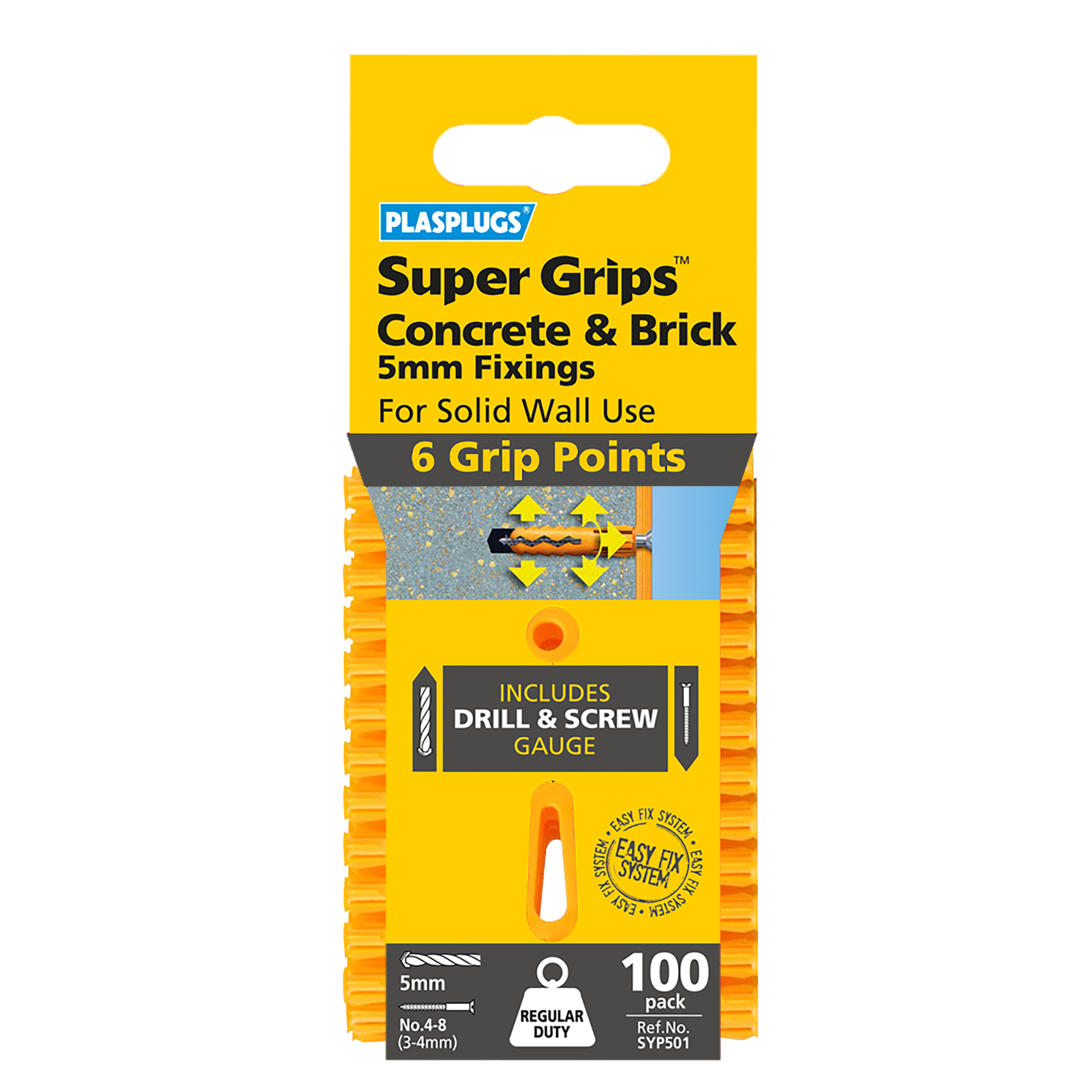 100 Regular Duty Yelow Supergrips Clip Pack
